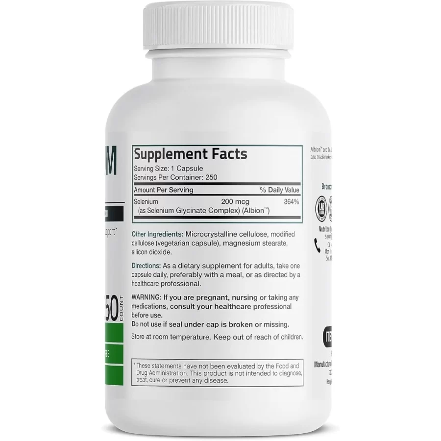 Bronson Selenio 200 mcg para la salud del sistema inmunológico, la ...